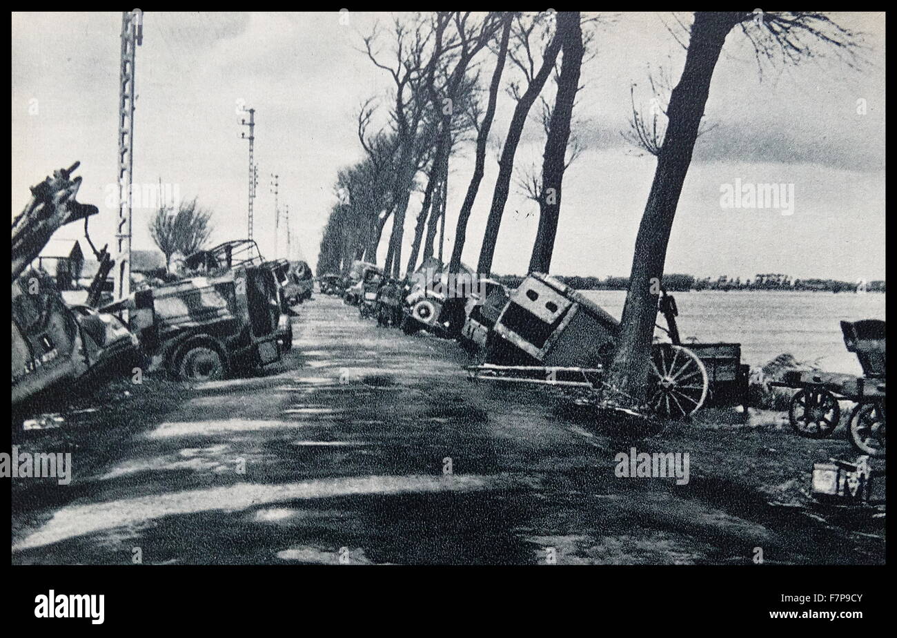 One of the left munitions strewn down Flemish roads leading to Dunkirk ...