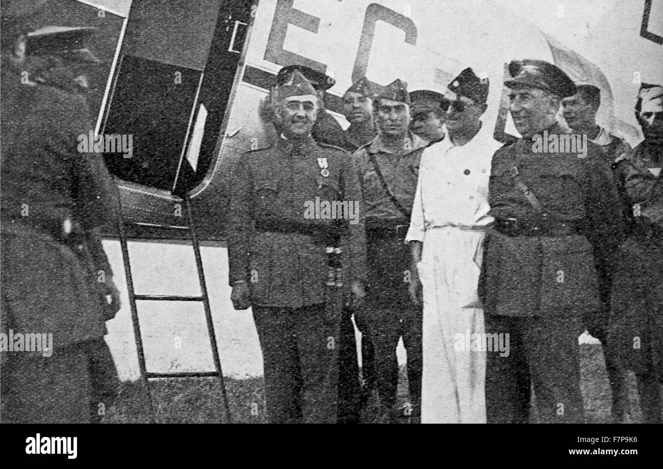 General Franco during the army uprising which marked the beginning of ...