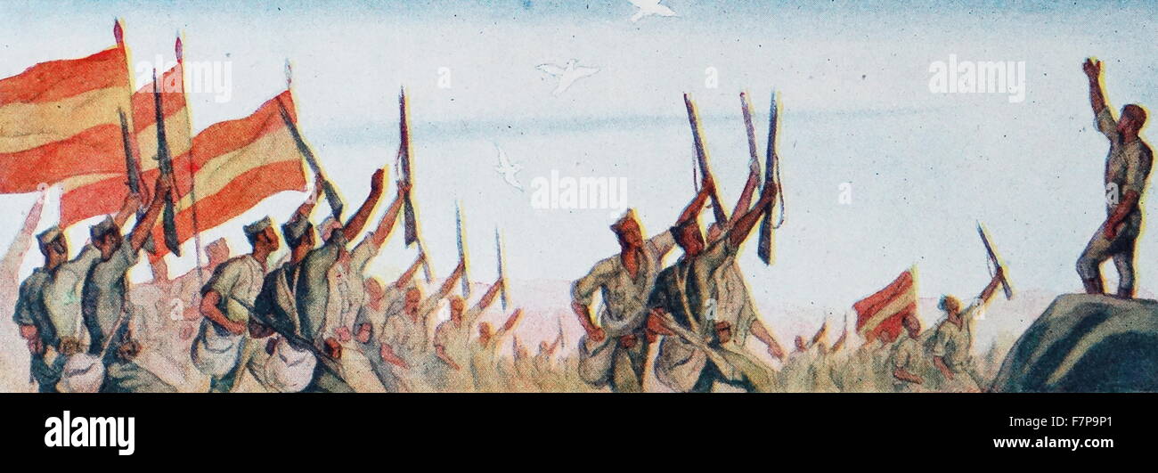 Colonial troops join the Spanish Army uprising in Morocco, marking the ...