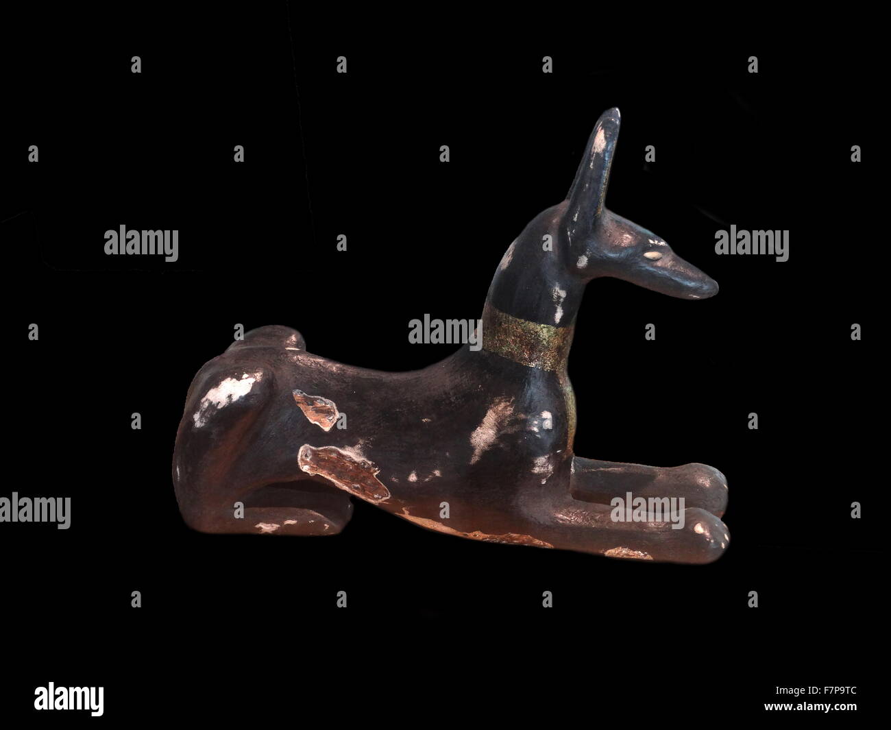 Ancient Egyptian, figure of the jackal god Anubis. Late Period. The ...