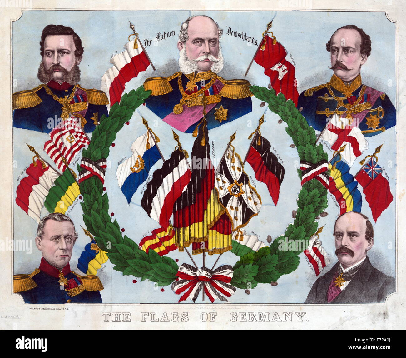 German flags representing the independent states prior to the German ...