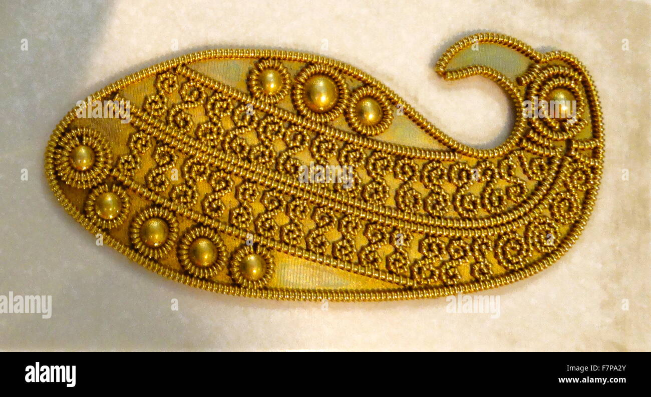 replica of decorative gold brooch, from the Staffordshire Hoard of ...