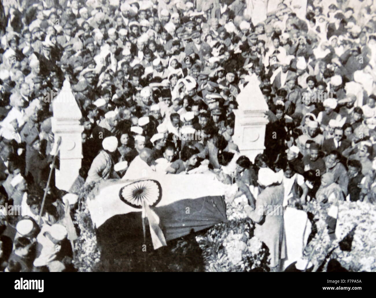 Funeral of Mohandas Karamchand Gandhi after he was assassinated in the ...