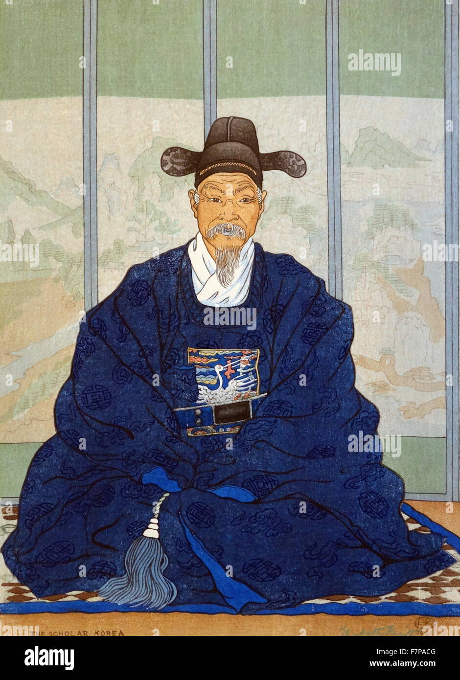 Colour woodcut titled 'The Scholar'. By Elizabeth Keith (1887-1956 ...