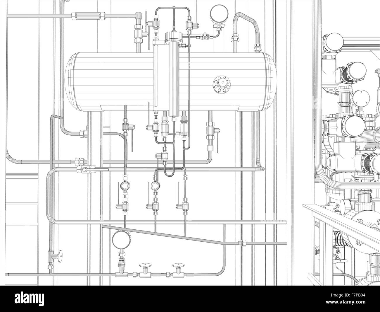Industrial equipment. Wire-frame Stock Vector Image & Art - Alamy