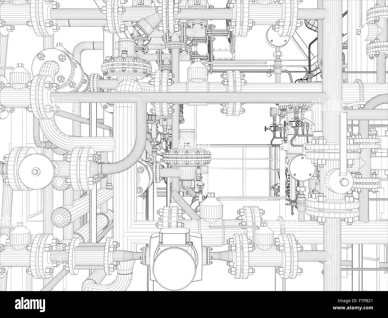 Industrial equipment. Wire-frame Stock Vector Image & Art - Alamy