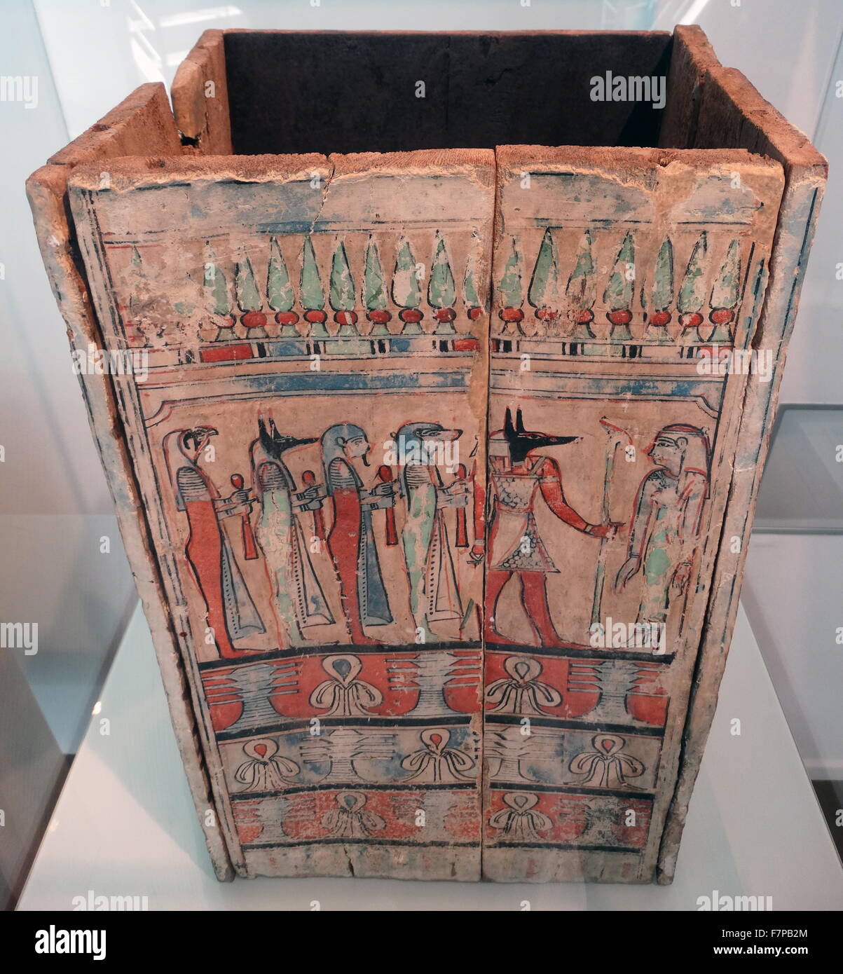 Wooden box used in an Egyptian tomb, as container for the internal ...