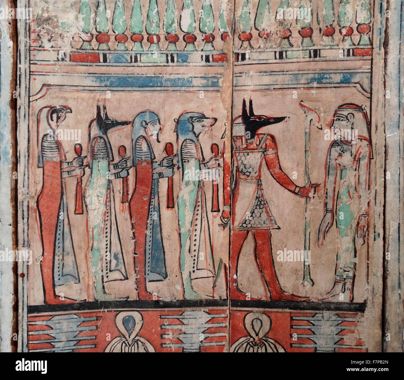 Wooden box used in an Egyptian tomb, as container for the internal ...