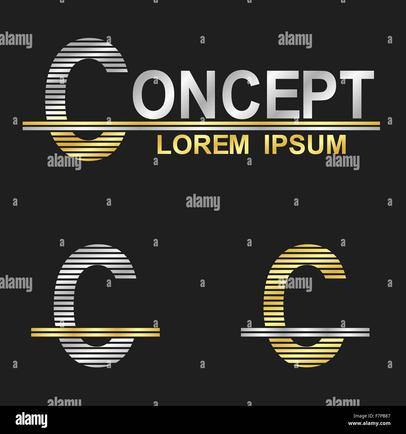 Metallic business font design - letter C Stock Vector Image & Art - Alamy