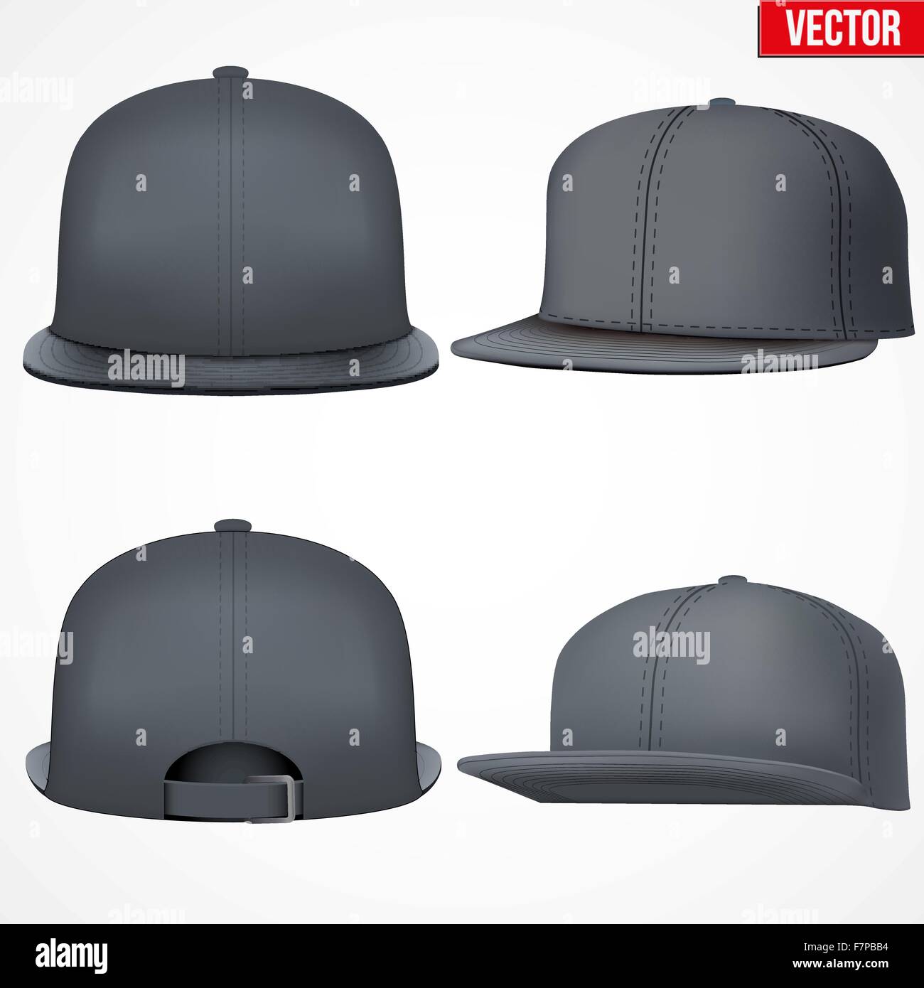 Set Layout of Male black rap cap Stock Vector Image & Art - Alamy