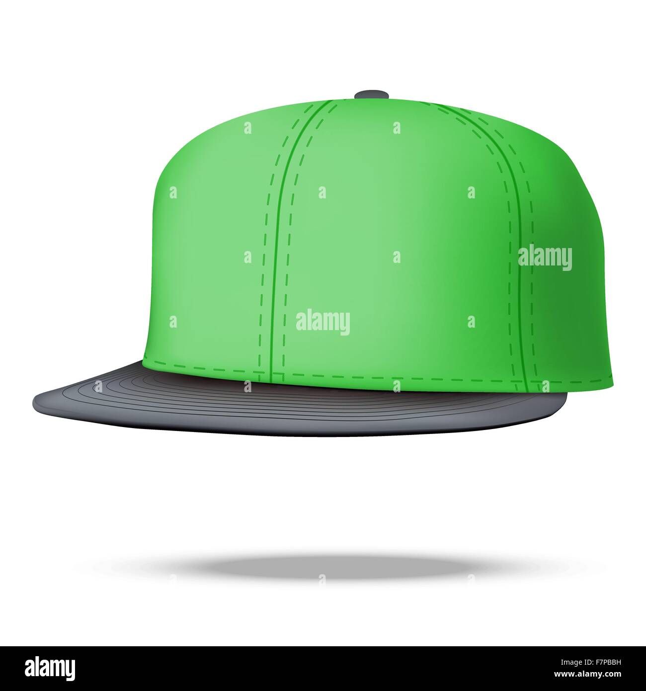 Layout of Male green rap cap. Vector illustration Stock Vector Image ...