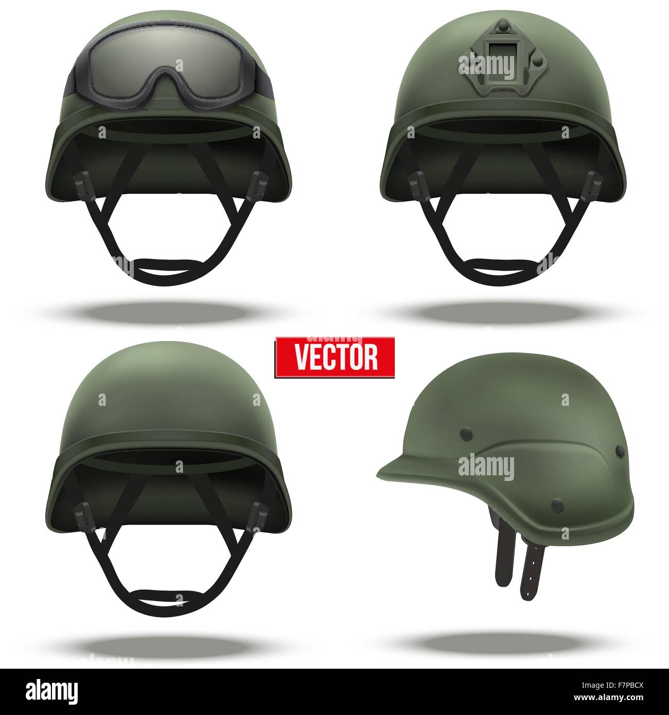 Set of Military tactical helmets green color Stock Vector Image & Art ...