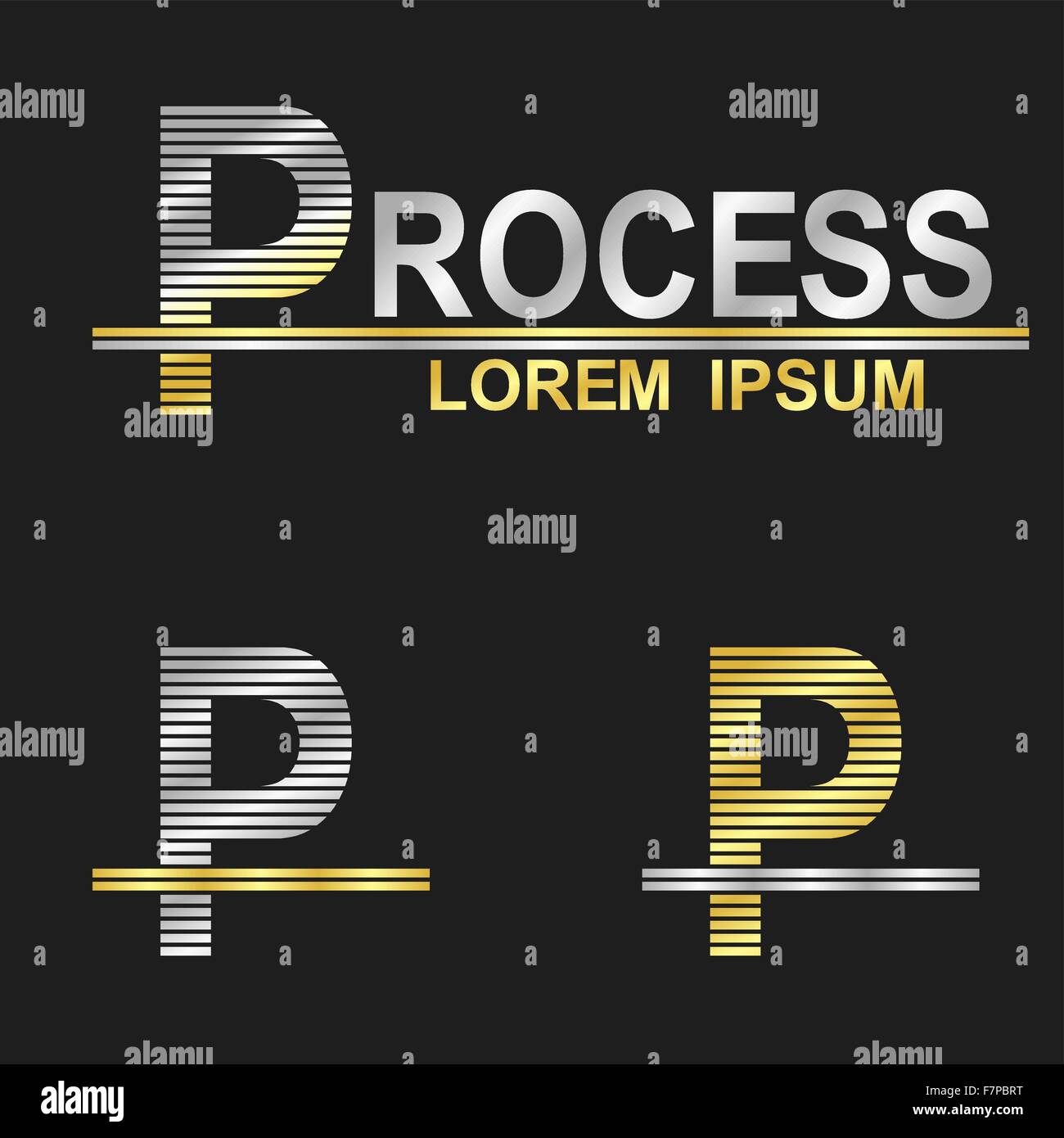 Metallic business font design - letter P Stock Vector Image & Art - Alamy