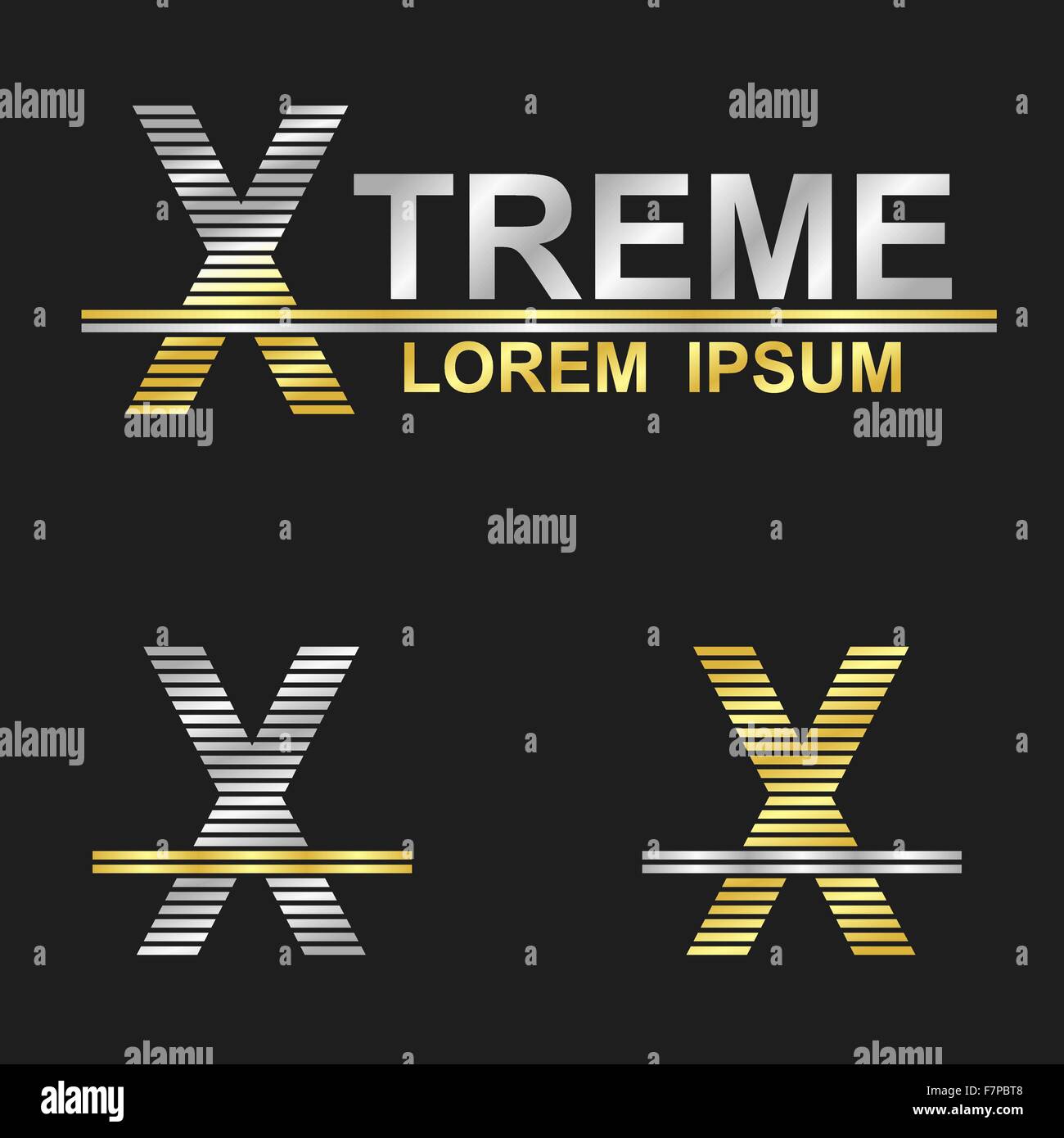 Metallic business font design - letter X Stock Vector Image & Art - Alamy