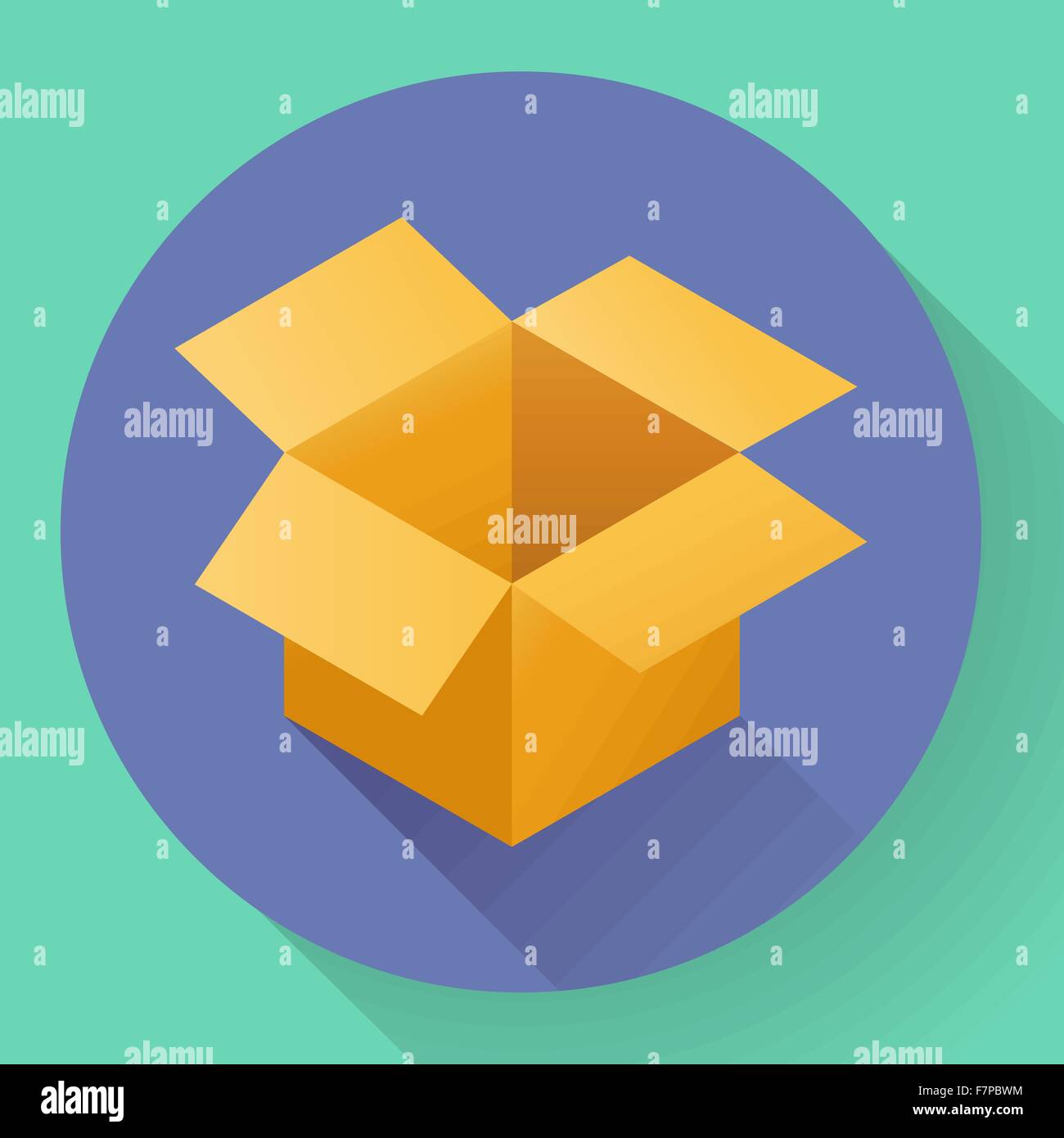 Icon of empty post cargo cardboard box. Flat style Stock Vector Image ...