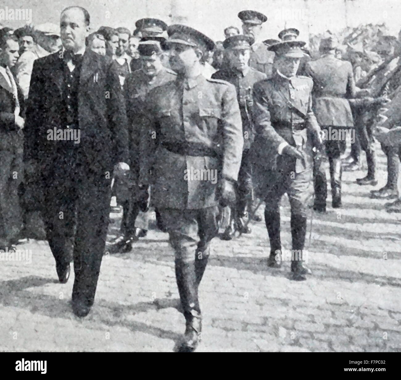 Francisco Franco 1892 – 1975, dictator of Spain meets, in Las Palmas in ...