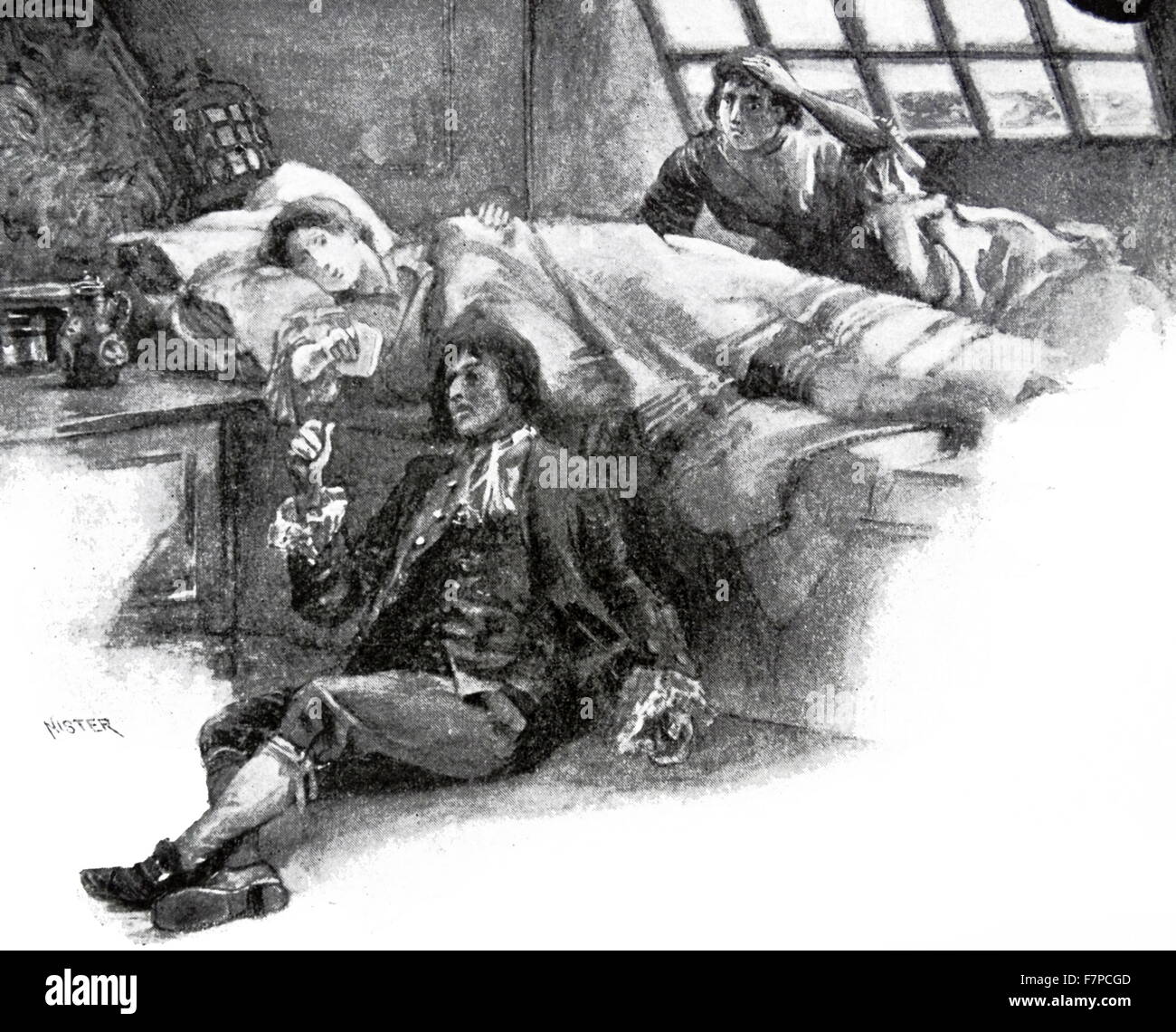 Illustration from a nineteenth century edition of 'Robinson Crusoe' a ...