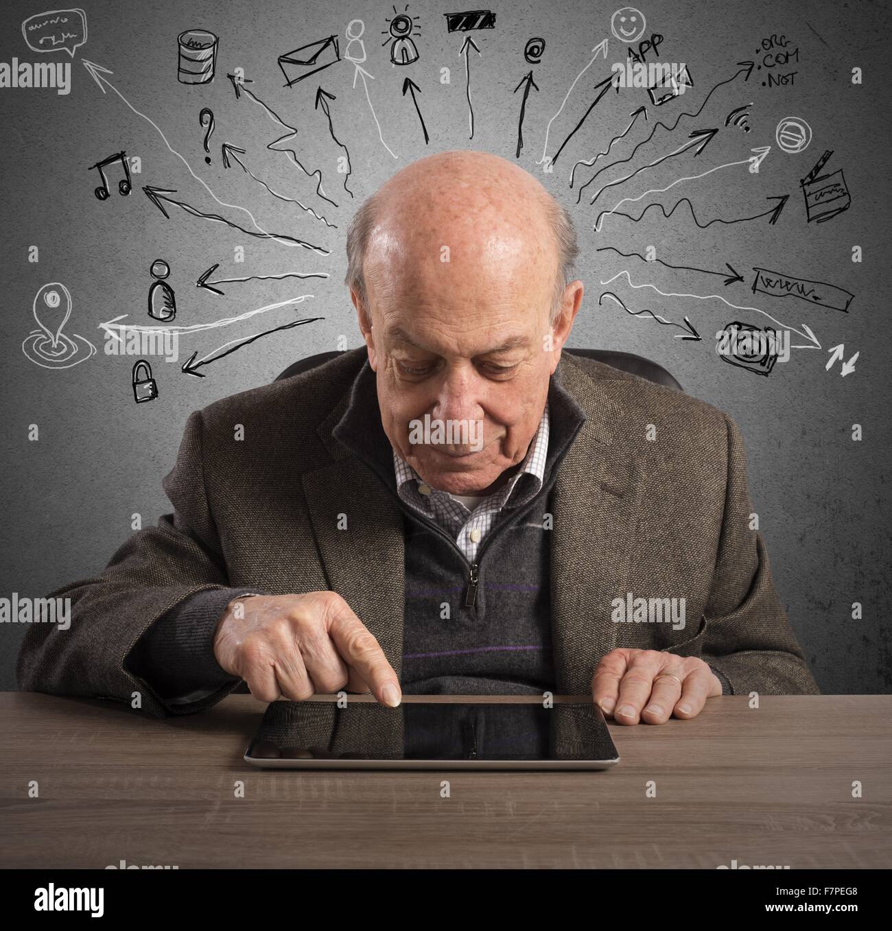 Elderly and technology Stock Photo - Alamy