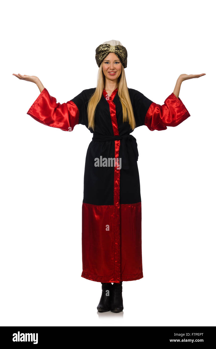 Female magician isolated on white Stock Photo - Alamy