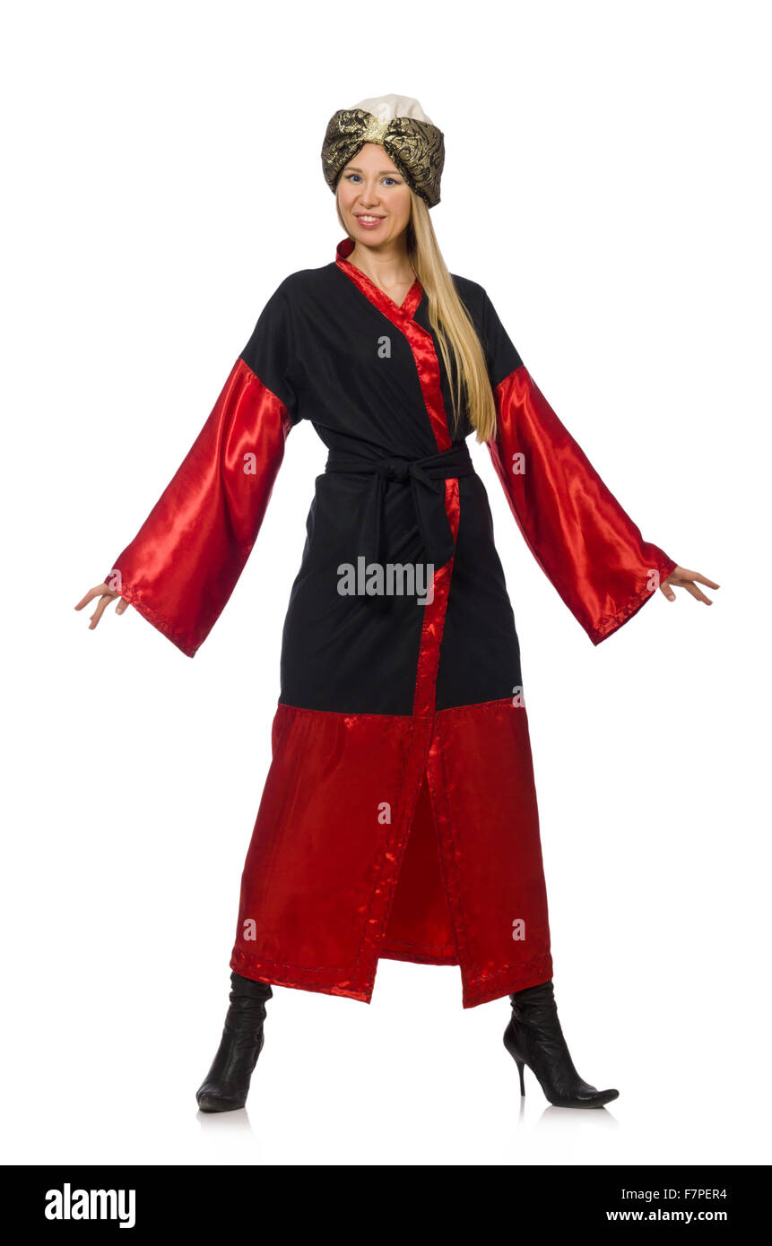 Female magician isolated on white Stock Photo - Alamy