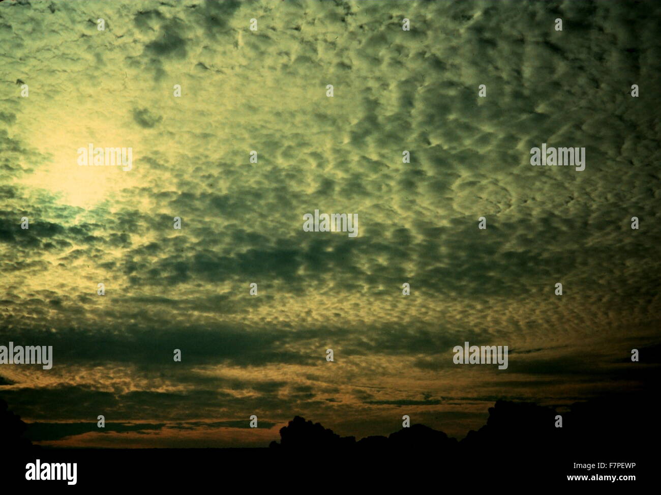 Photograph of Altocumulus cloud, a middle-altitude cloud genus that ...