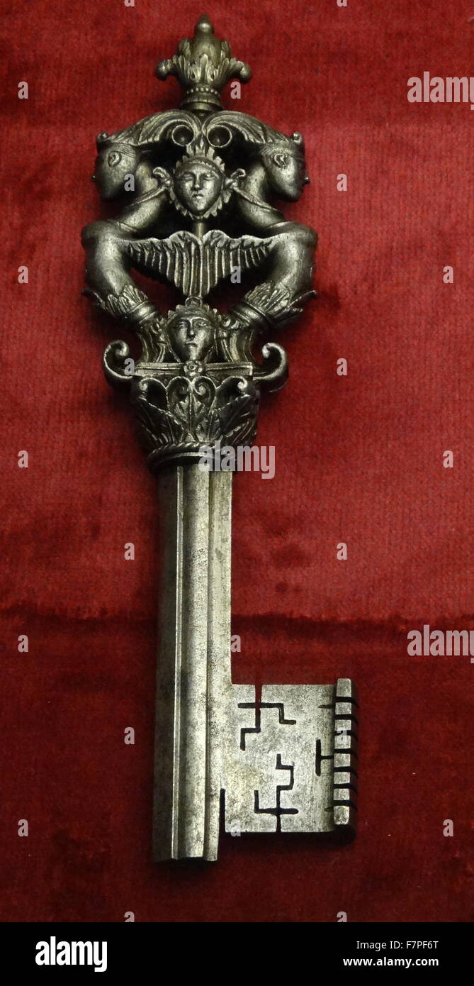 Steel key from the 17th Century. France Stock Photo - Alamy