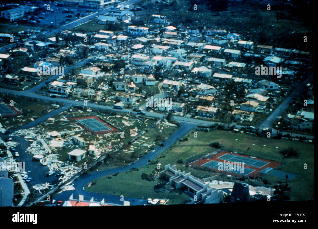 Photograph depicting the damage caused by Hurricane Hugo. Dated 1989 ...