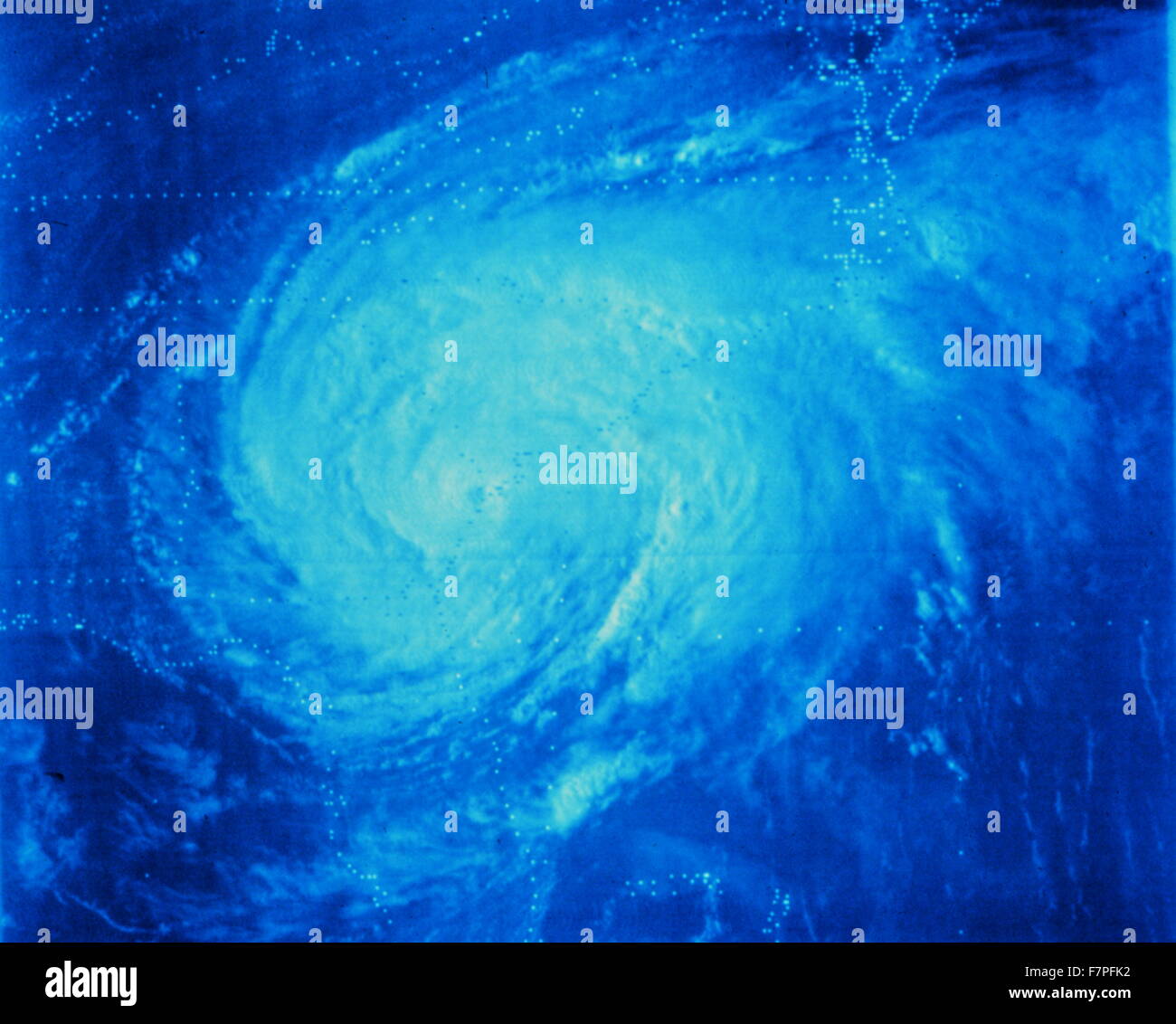 Photograph of Hurricane David making landfall on the Georgia Coast ...