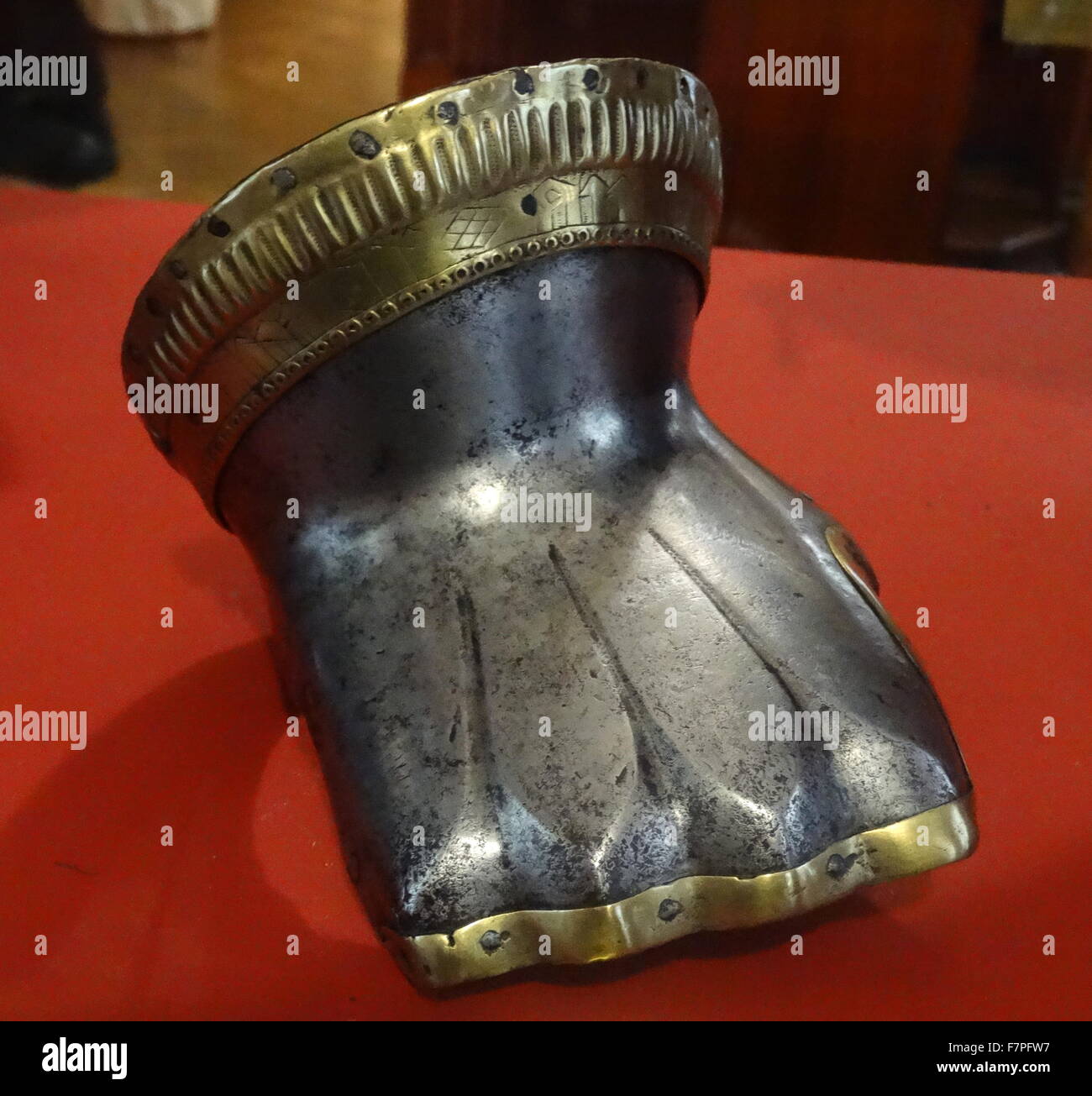 Steel and brass gauntlet. Northern Italy. Dated 14th Century Stock ...