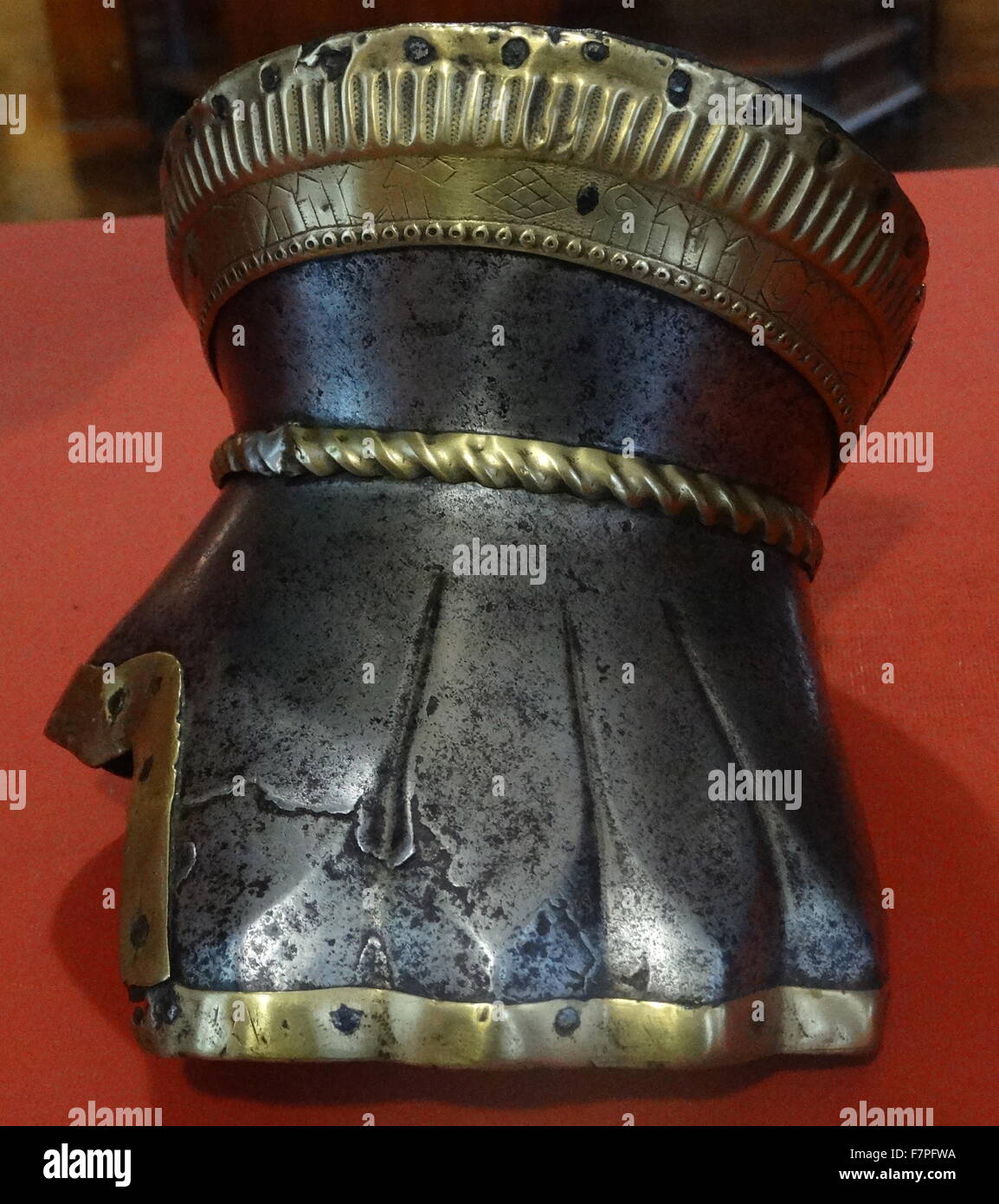 Steel and brass gauntlet. Northern Italy. Dated 14th Century Stock ...