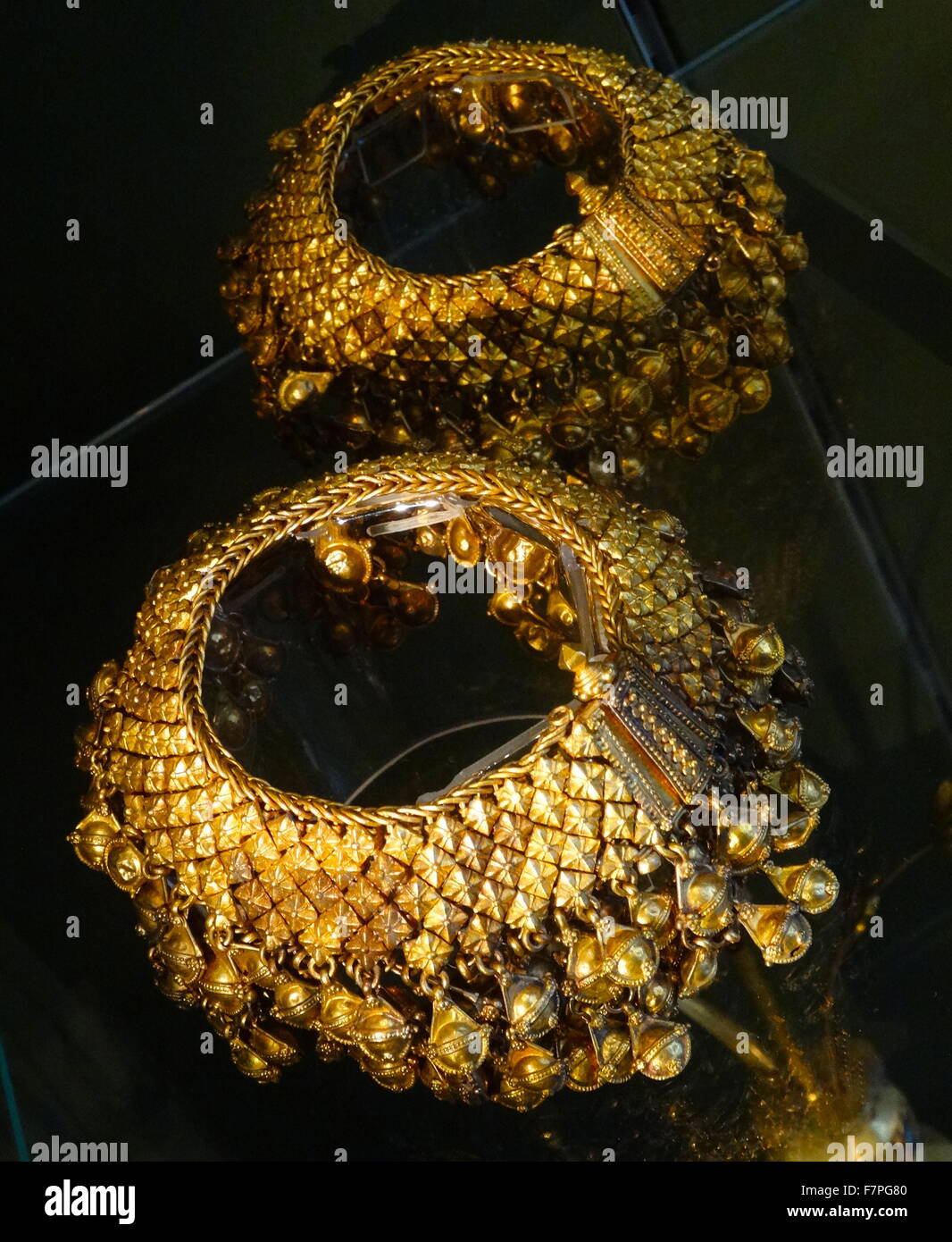 Set of dancing bells known as ghunghru, worn around the ankles for use ...