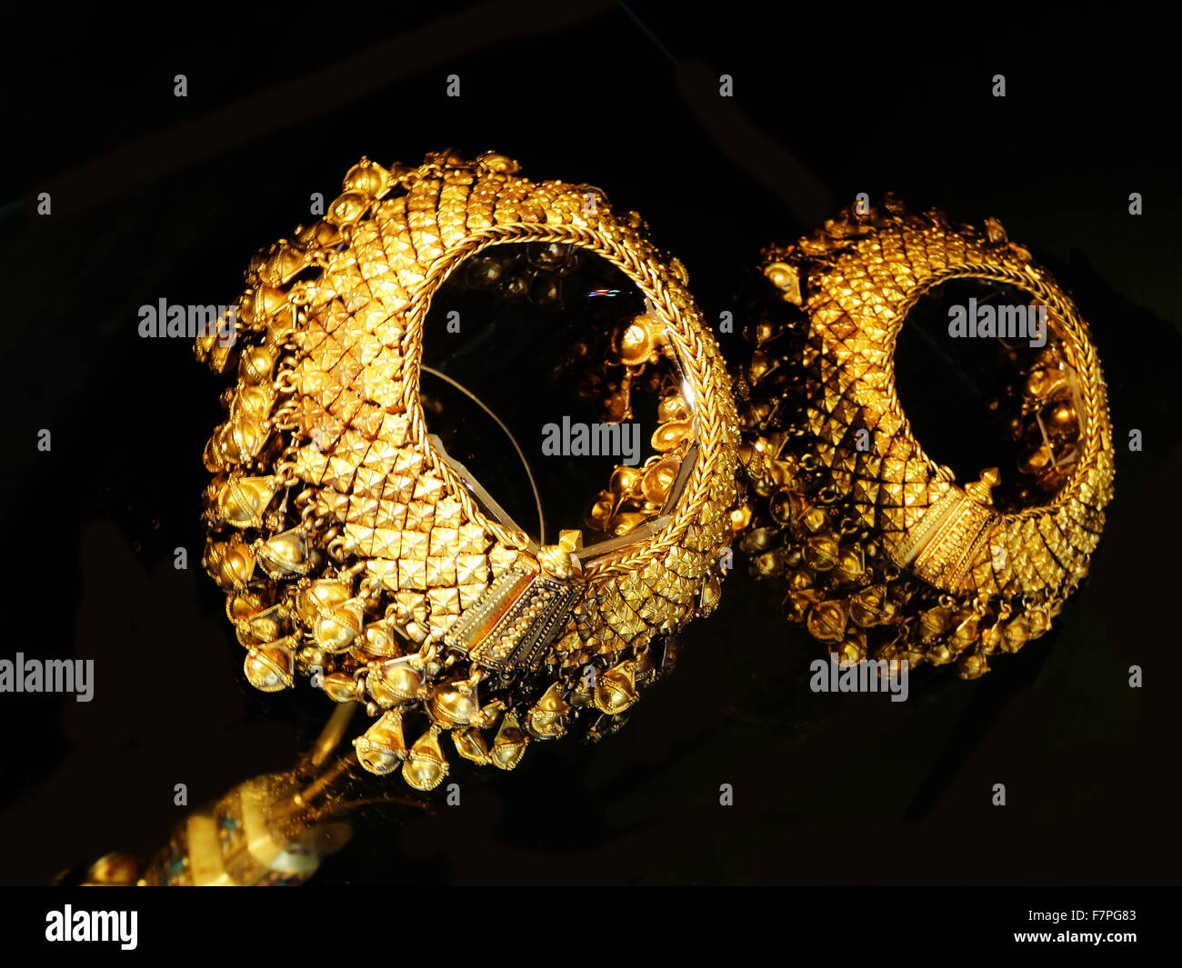 Set of dancing bells known as ghunghru, worn around the ankles for use ...