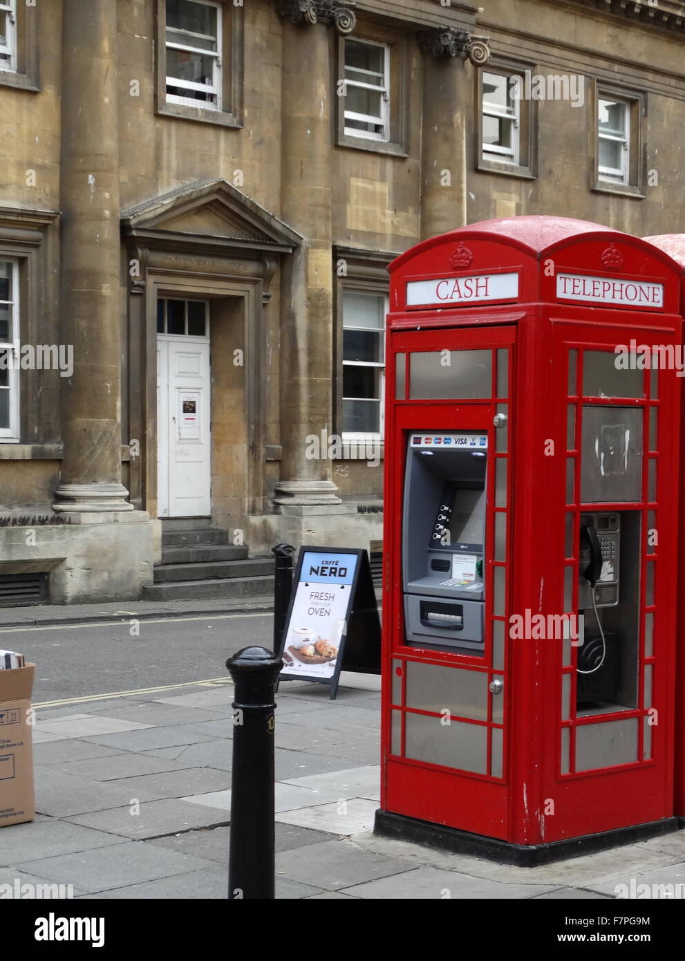 Red telephone kiosk (box). Public telephone designed by Sir Giles ...