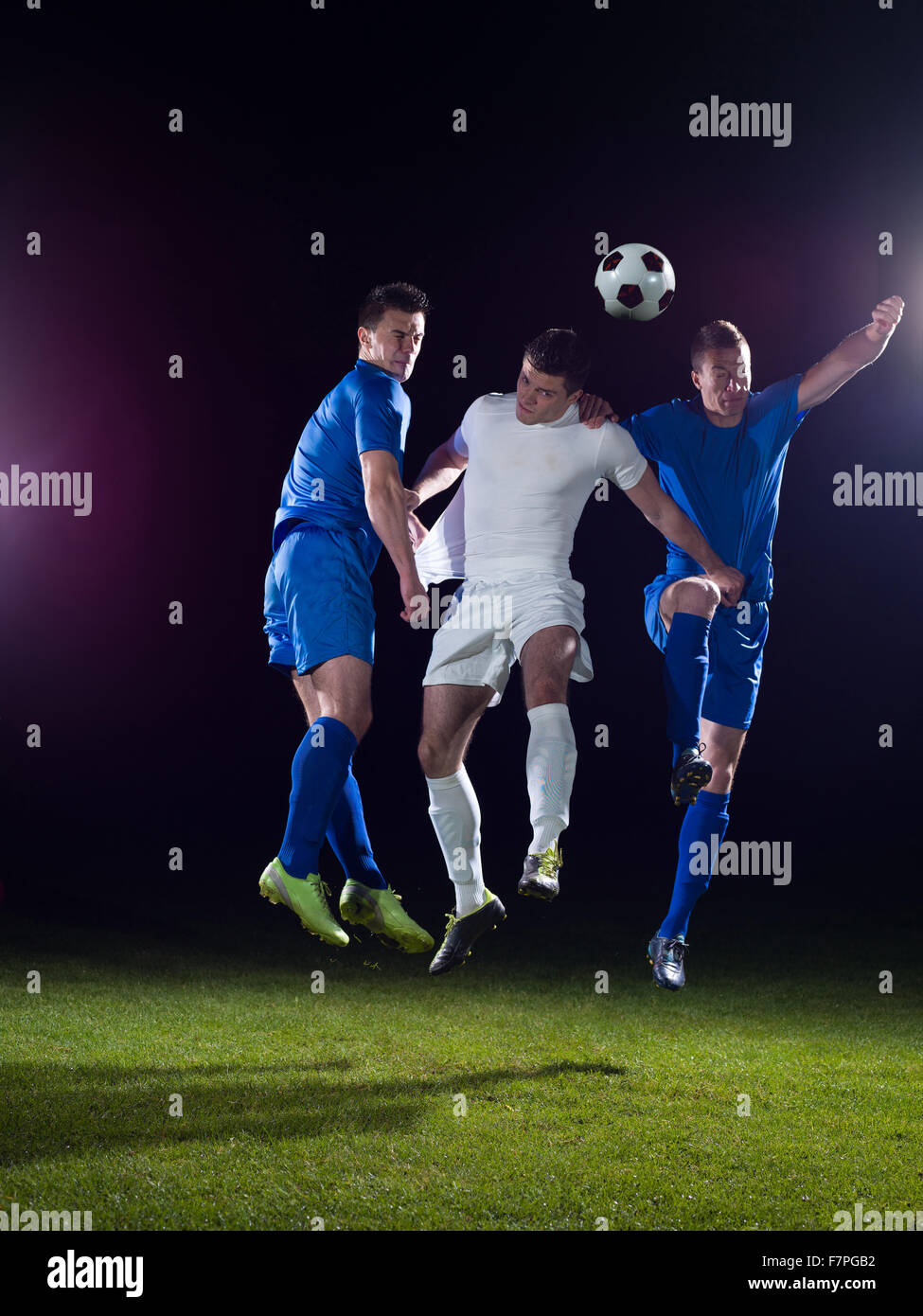 soccer football team player game duel isolated on black background ...