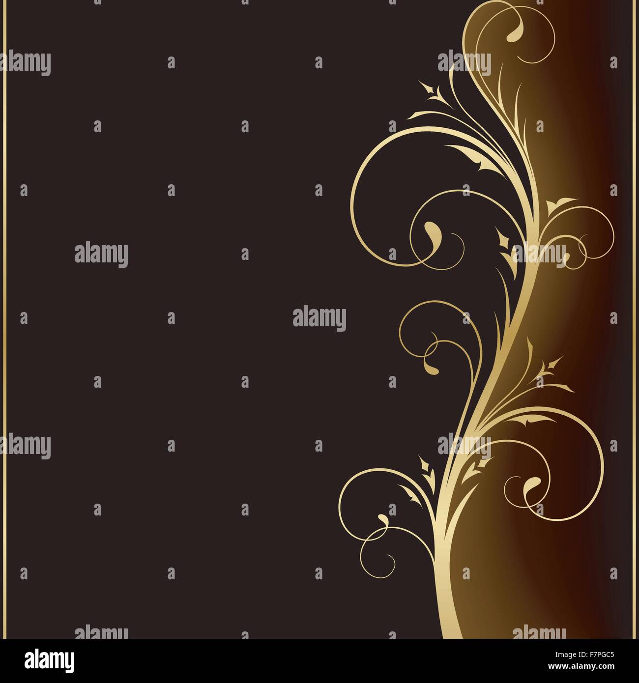 Elegant dark background with golden floral design elements Stock Vector ...
