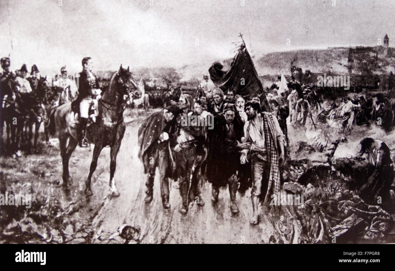 The fall of Gerona in Spain, 1809. Gerona was besieged by 35,000 French ...
