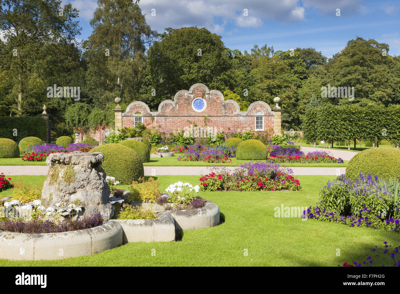 The Victorian Parterre Garden at Erddig, Wrexham, Wales, in September ...