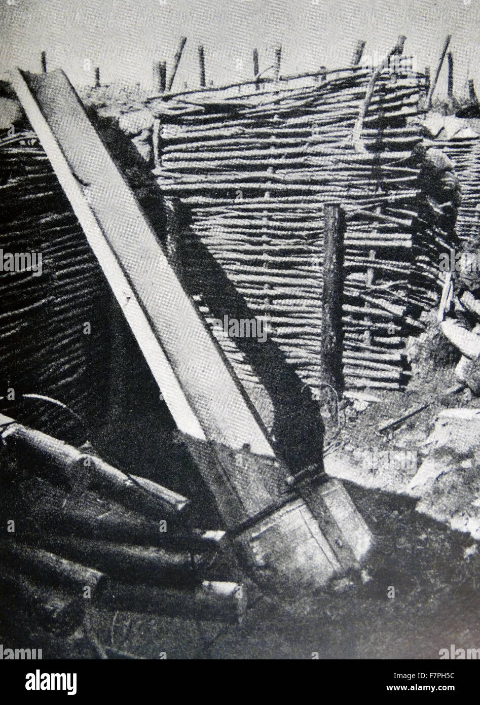 view of battle trench at Ypres, Belgium World war one 1918 Stock Photo ...