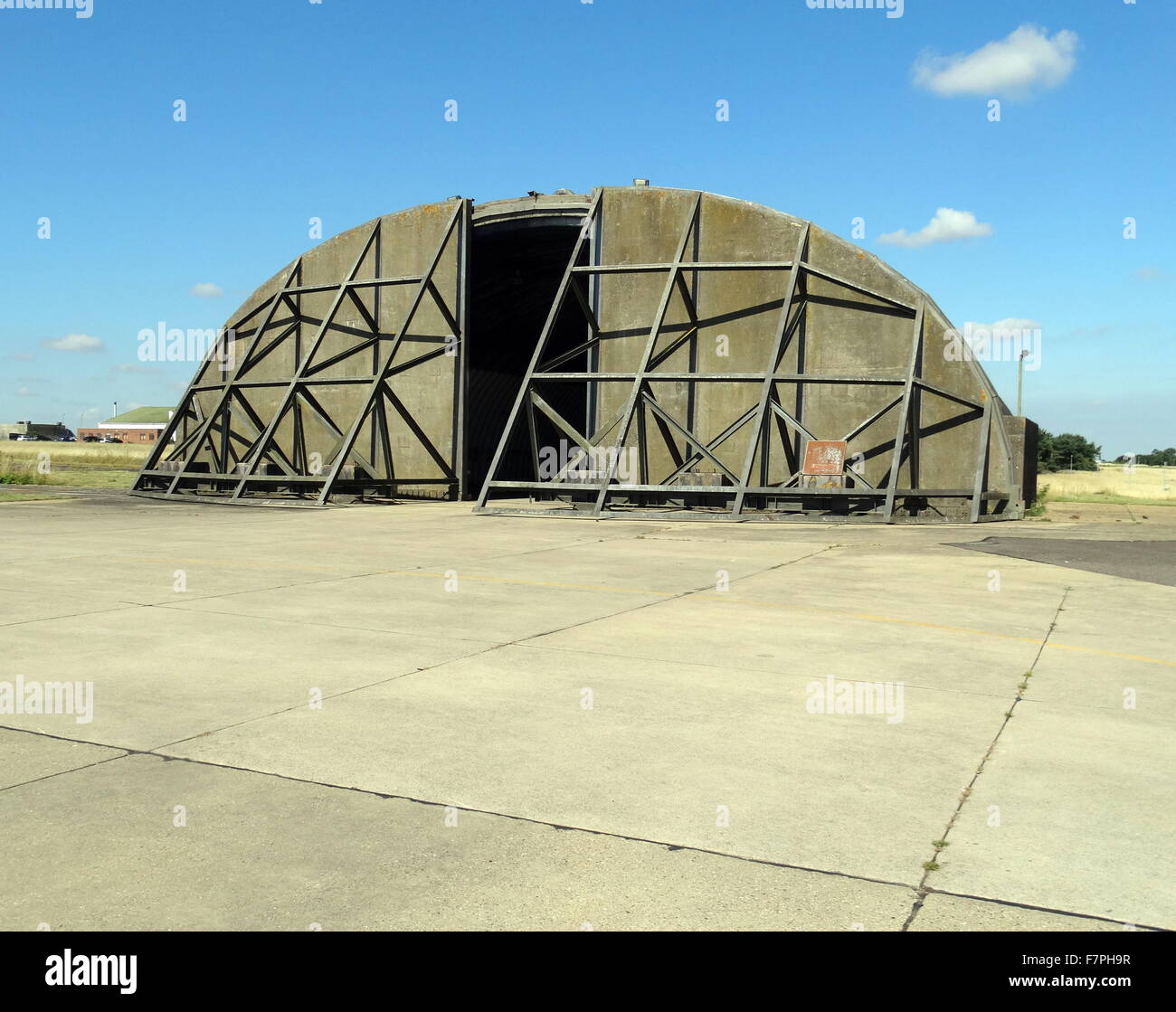Exterior of disused hanger at the RAF Upper Heyford Base, used by the ...