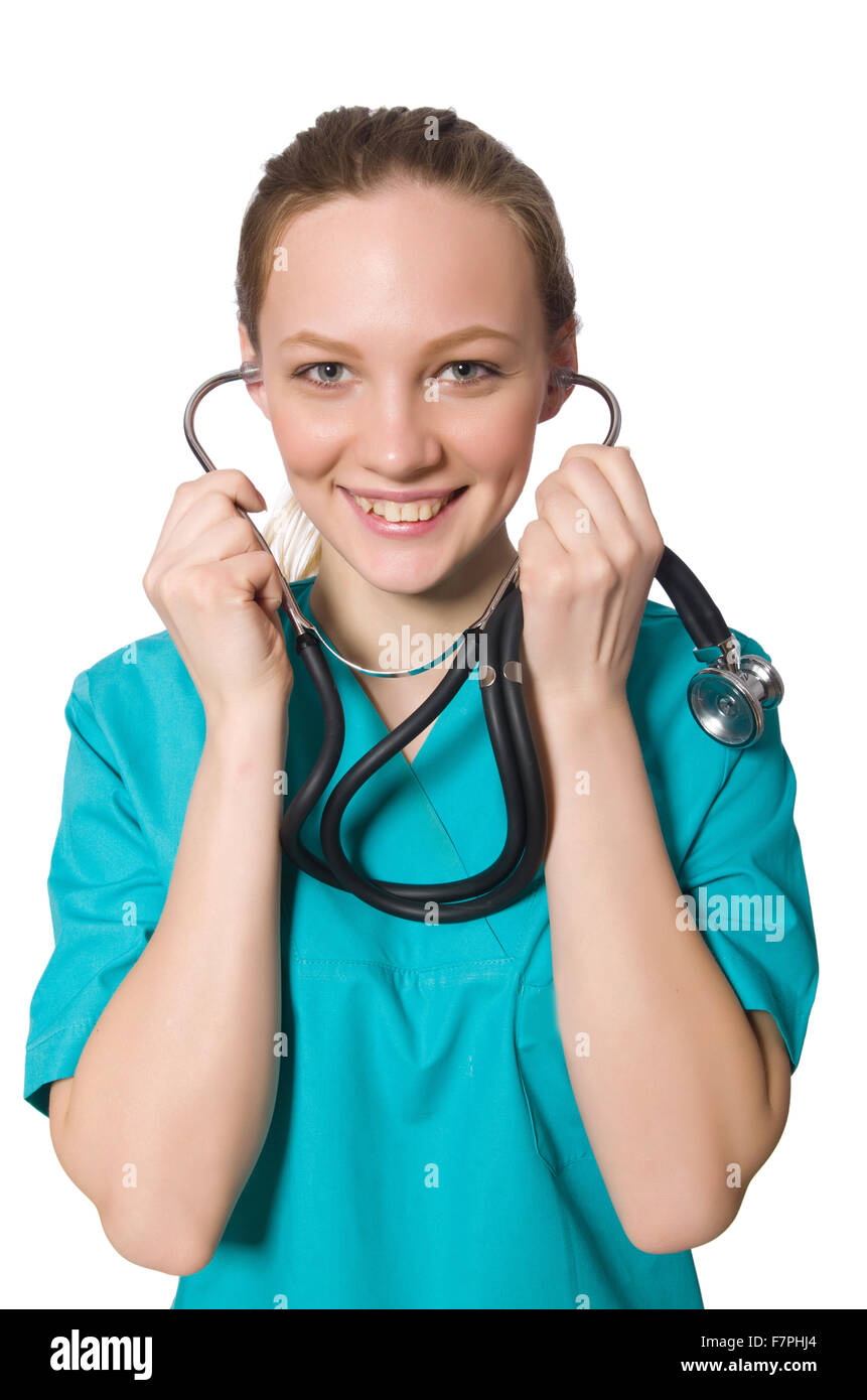 Doctor isolated on the white background Stock Photo - Alamy