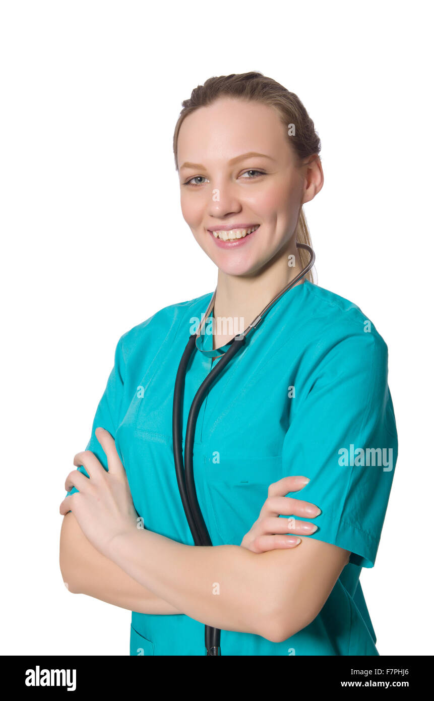 Doctor isolated on the white background Stock Photo - Alamy