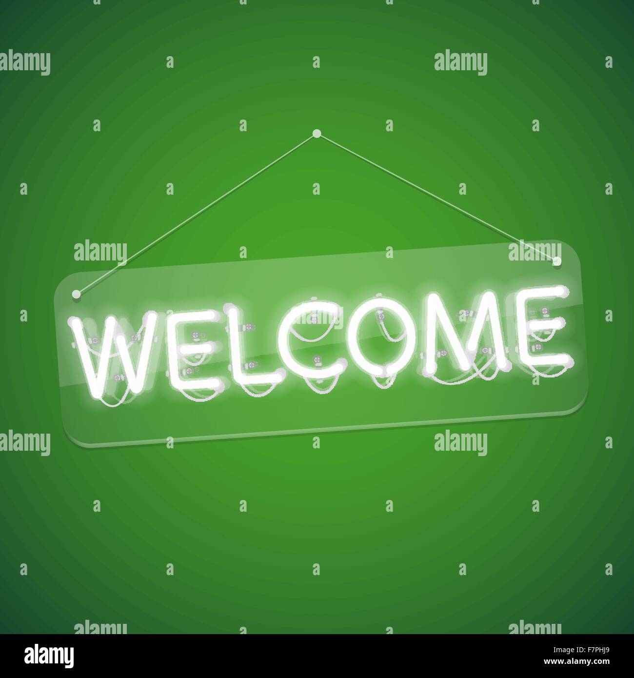 White Glowing Neon Welcome Sign Stock Vector Image & Art - Alamy