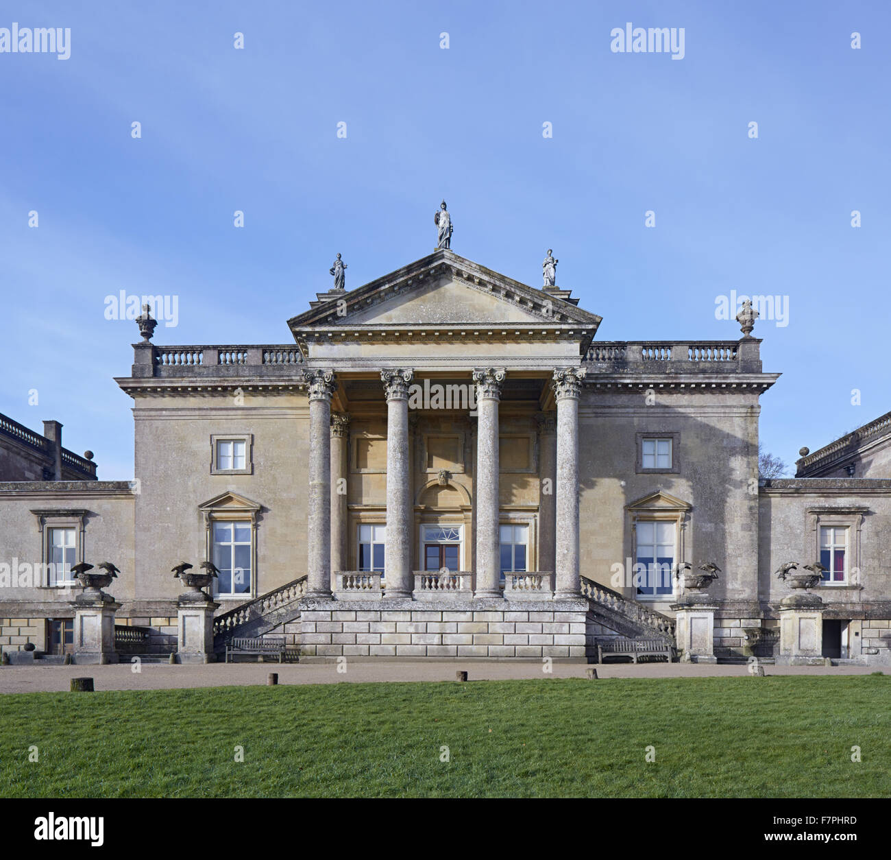 The exterior of the house at Stourhead, Wiltshire. Stourhead House ...