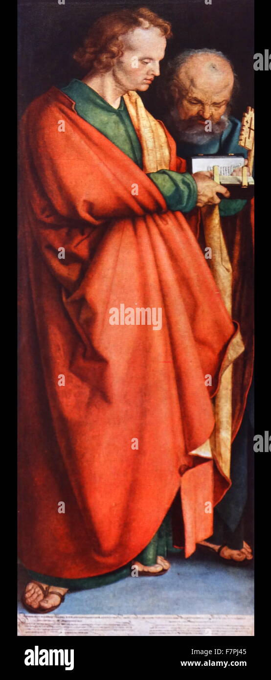 Painting titled 'The Four Apostles' by Albrecht Dürer (1471-1528 ...