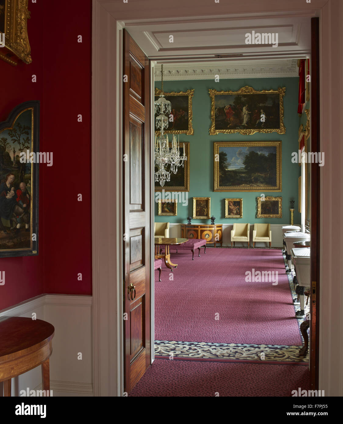 The Picture Gallery at Stourhead, Wiltshire. Stourhead House contains a ...