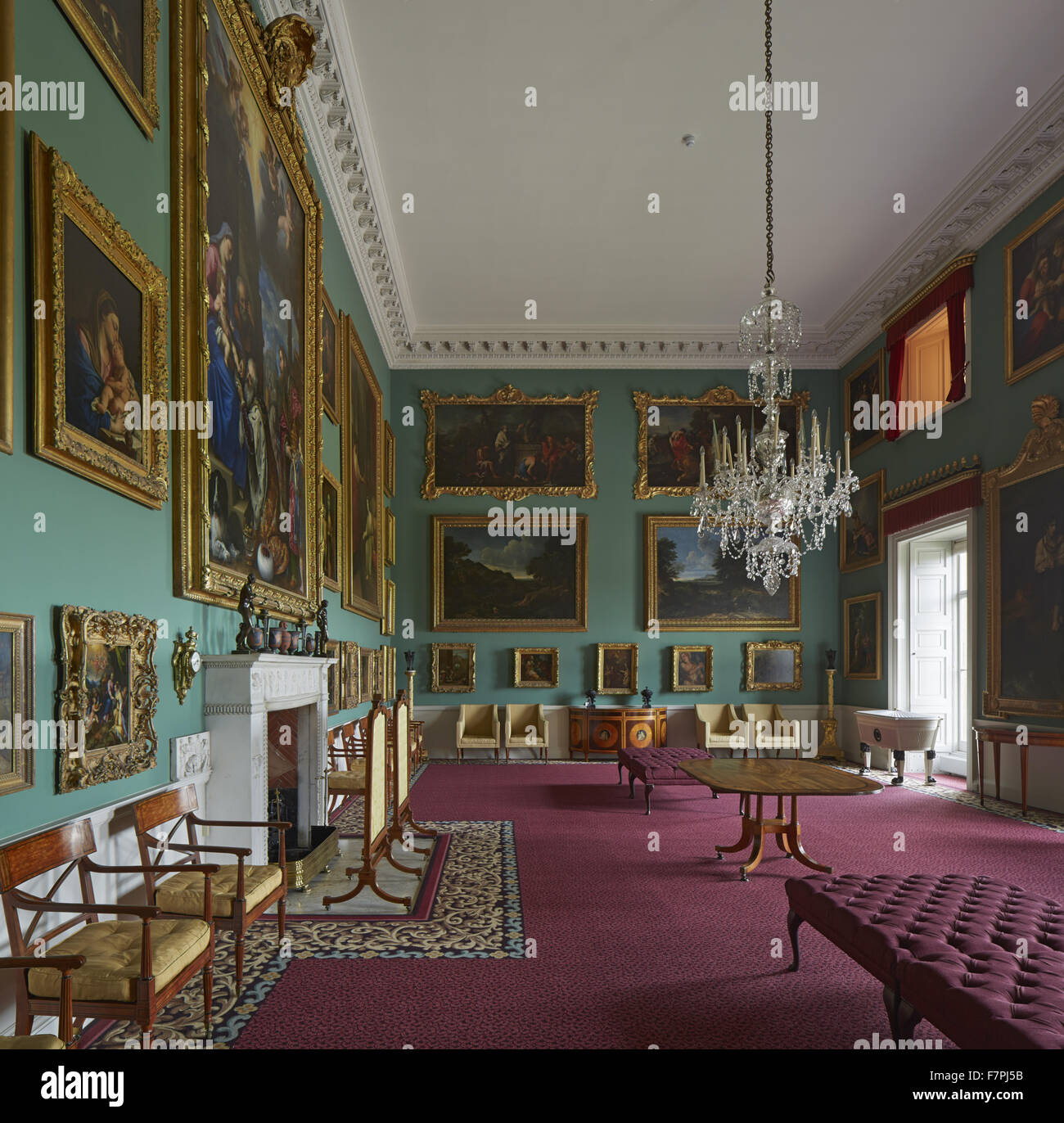 The Picture Gallery at Stourhead, Wiltshire. Stourhead House contains a ...