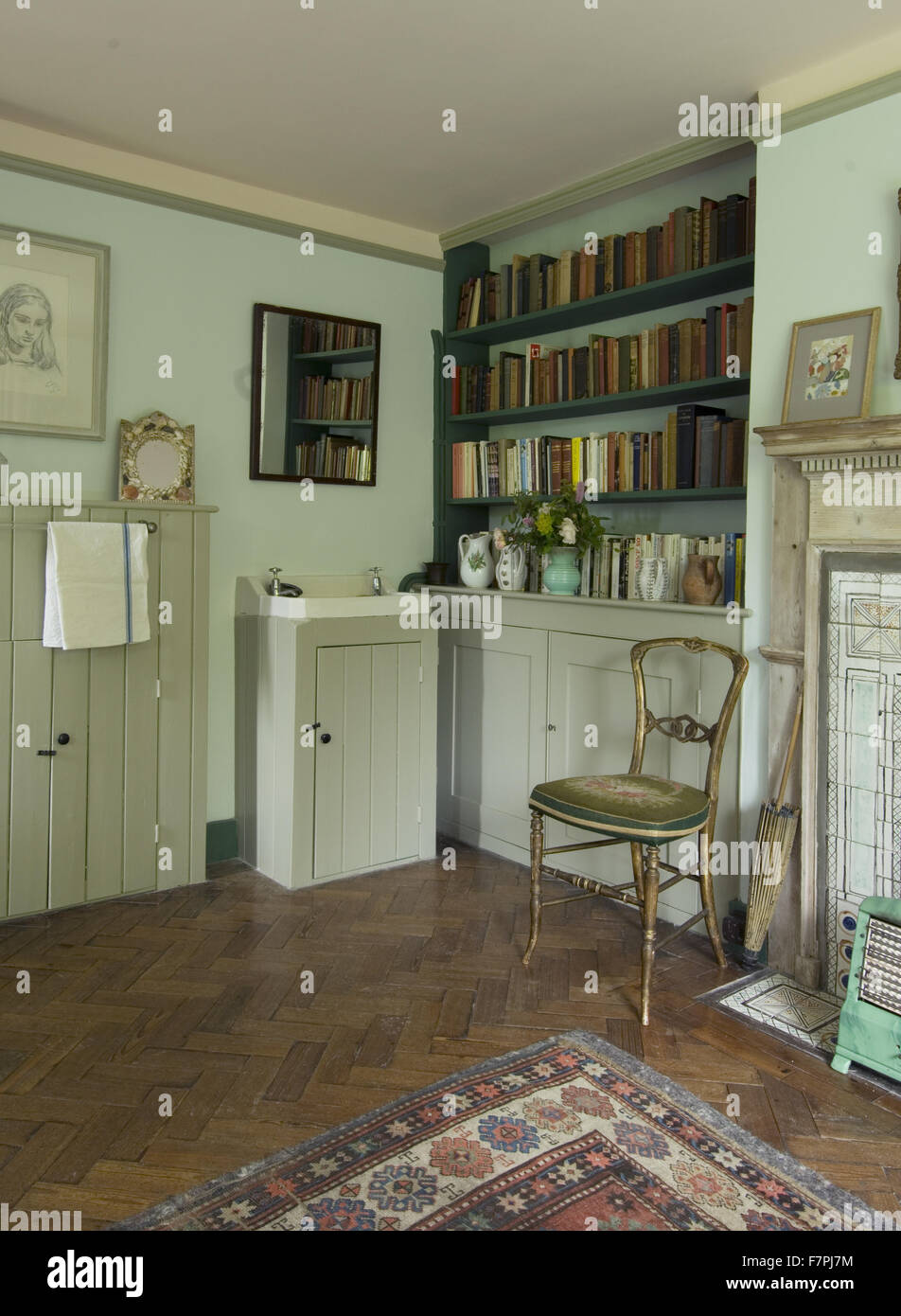 Virginia Woolf's bedroom at Monk's House, East Sussex. Monk's House was ...
