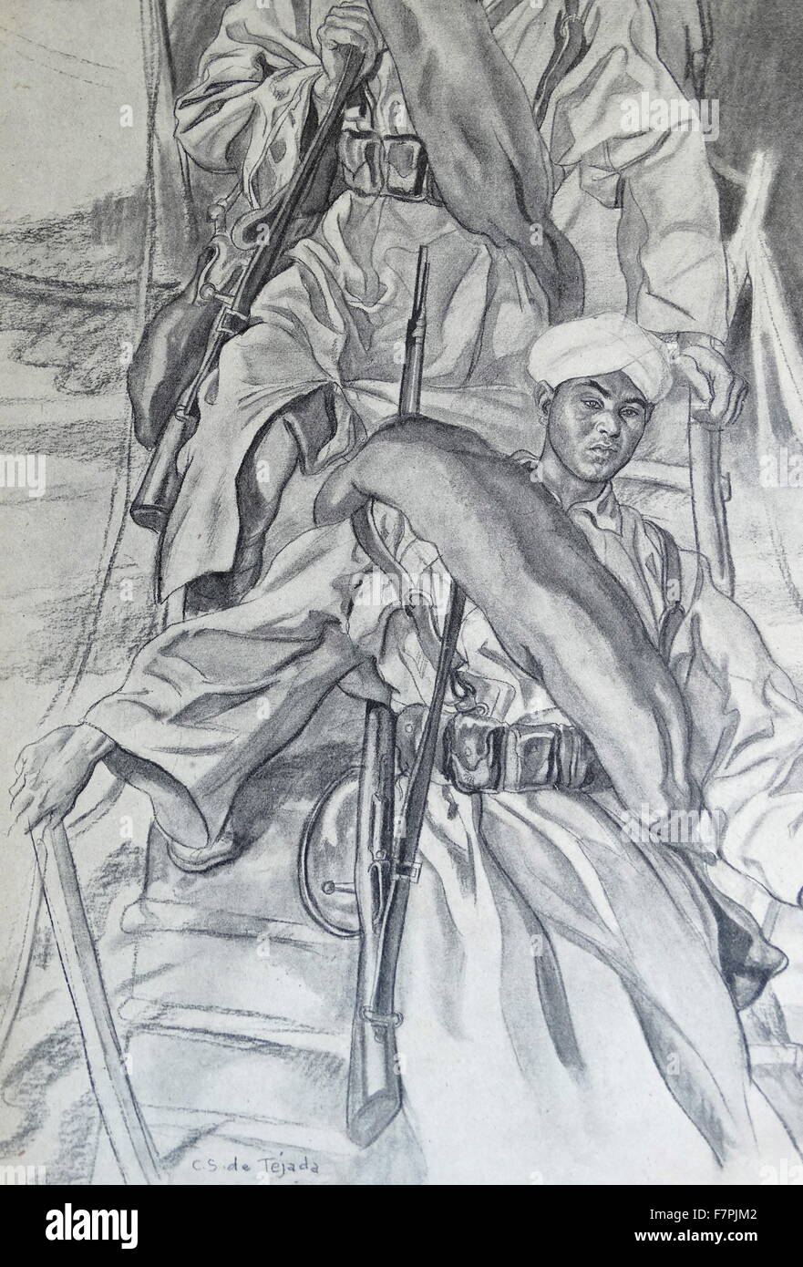 Spanish-Moroccan soldiers land in Spain in support of the Nationalist ...