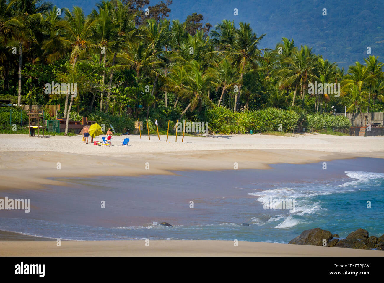 Nice view of Maresias Beach in north shore of Sao Paulo, Brazil, South ...