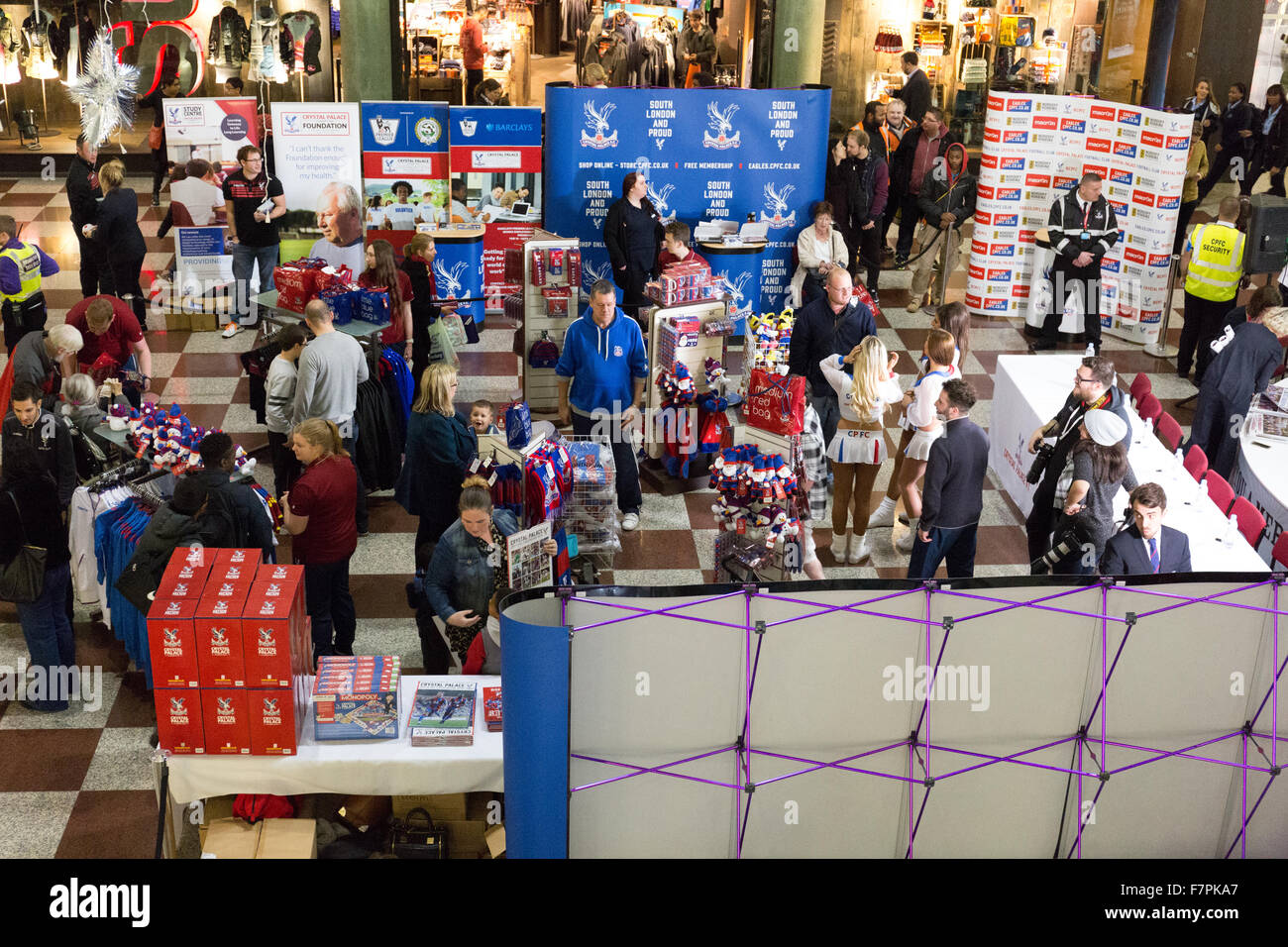 Crystal Palace football club supporters at a Christmas event in the ...